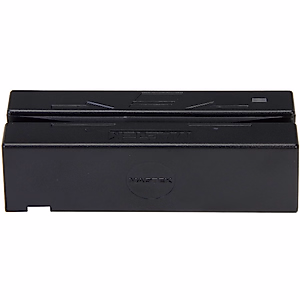 MagTek 21040145 SureSwipe Dual Head Triple Track Magnetic Stripe Card Reader with 6' USB Interface Cable, 60 in/s Swipe Speed, 5V, Black