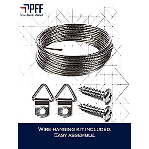 PictureFrameFactory 12”x36” Picture Frame | 1.25" Black MDF | Plexi Glass and Wire Hanging Hardware Included