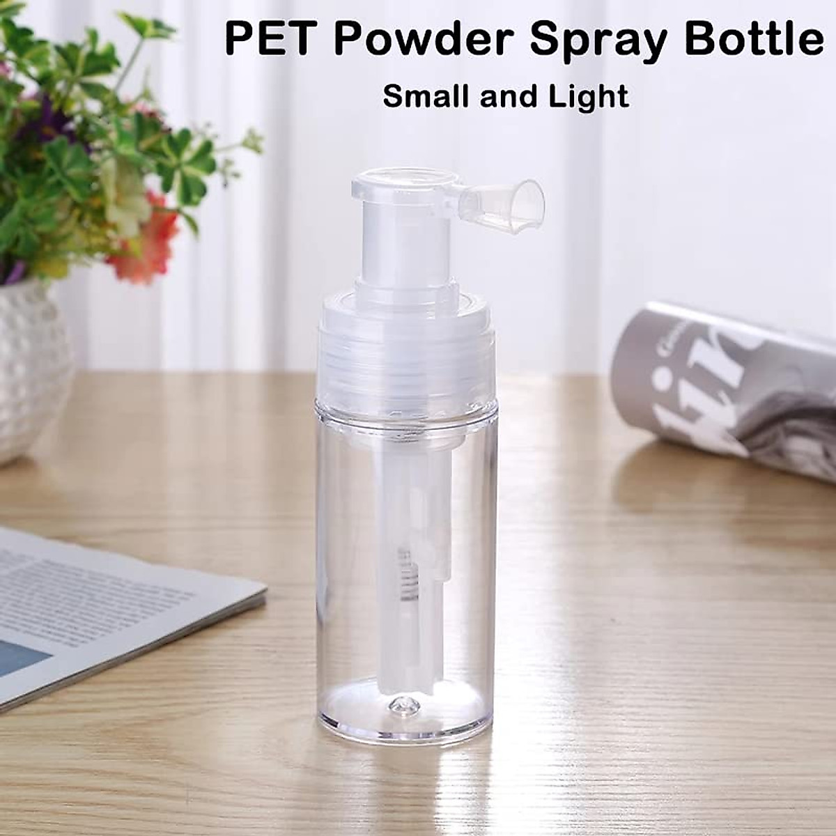 AKOAK 1 Pack 110ml Portable Detachable Travel Spray Bottle Container PET Cosmetics Bottle Transparent Dry Powder Spray Bottle