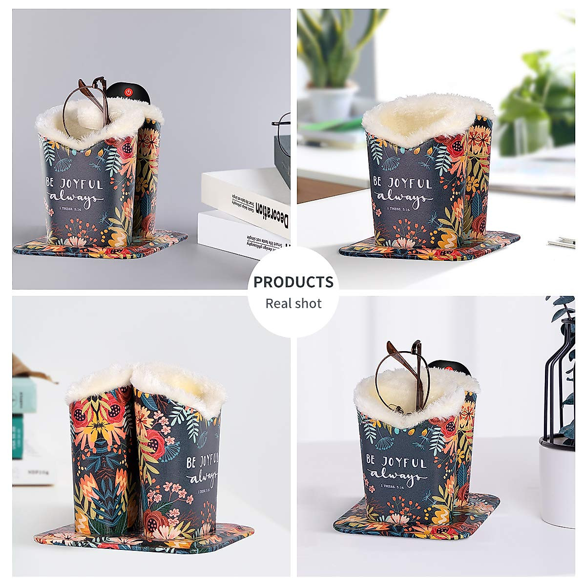 Plush Fluffy Lined Anti-scratch Eyeglasses Holder Protective Glasses Stand Case