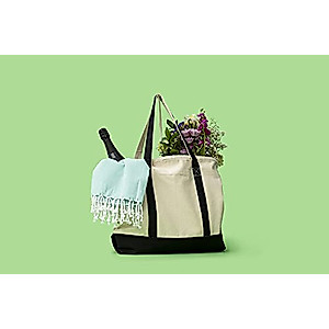 Extra Large Canvas Tote Bags with Zipper - 22 Inches Heavy Duty, Premium Zippered Tote Bag - Zip Top, 100% Organic Cotton, Sturdy, Washable Large Canvas Tote Bags - Multipurpose Canvas Shopping Bag