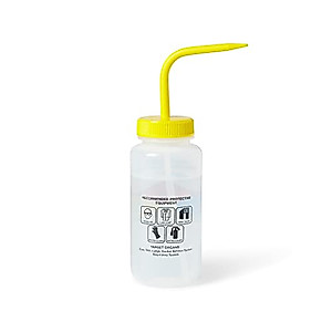 United Scientific™ UniSafe™ Laboratory Grade Wide Mouth LDPE Vented Chemical Wash Bottle, Isopropanol, 500mL (16oz), 4-Color, Pack of 6