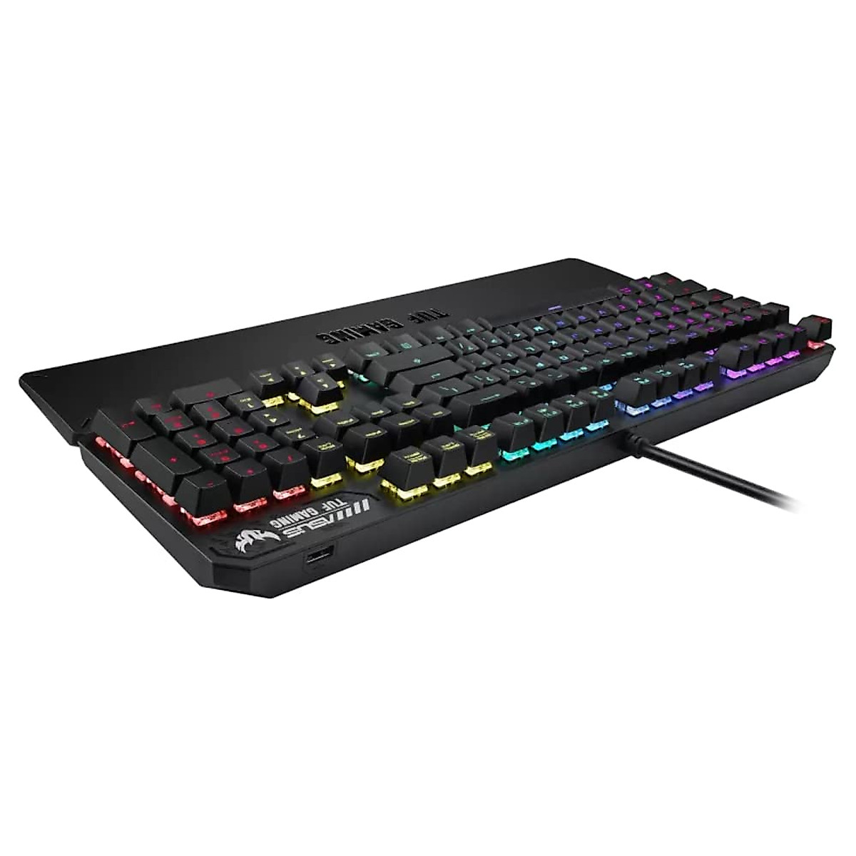 ASUS Mechanical PC Gaming Keyboard for PC - TUF K3 | Programmable Onboard Memory | Dedicated Media Controls, Aura Sync RGB Lighting | Detachable Magnetic Wrist Rest | Highly Durable | Black