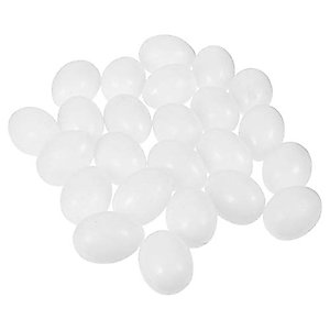 POPETPOP Fake Pigeon Eggs - 30Pcs Parrot Dummy Eggs White Solid Plastic Simulation Hatching Eggs Pigeon Birds Dummy Eggs for Hatch Incubation Breeding Solid