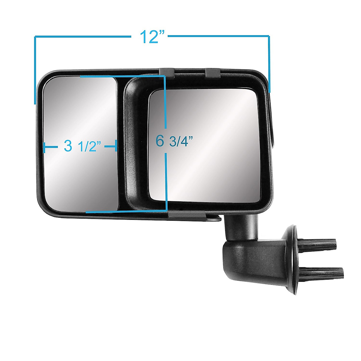 Snap & Zap Custom Fit Towing Mirror Pair for Jeep Wrangler, Wangler JK