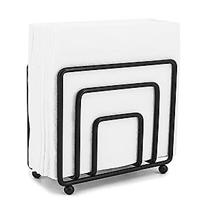 Napkin Holder Freestanding Metal Tabletop Tissue Dispenser for Tables, Dining, Kitchen, Restaurant, Picnic (Black)