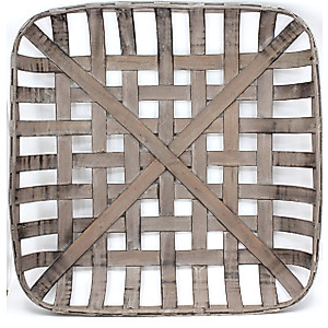 Silvercloud Trading Co. Tobacco Basket, Farmhouse Decor, Med 21" Square