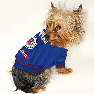 Cute Dog T-Shirt, Small - NBA Los Angeles Clippers Dog & Cat Shirt with Basketbal Team Logo. A Comfortable & Fashionable Yet Durable Pet Outfit