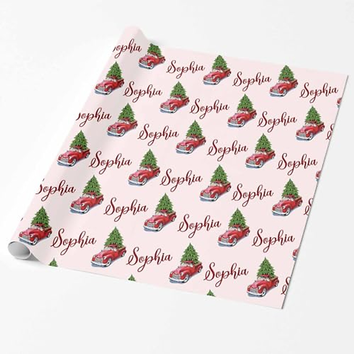 InterestPrint Personalized Christmas Paper Wrapping Paper Roll Design Funny Wrapp PapersCar for Boys Girls Baby Shower Wedding Anniversary