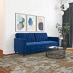 DHP Ivana Tufted Futon, Blue Velvet