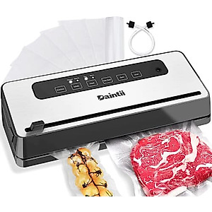 Precision Food Vacuum Sealer Machine, Daintii 85Kpa Automatic Vacuum Air Sealing System with 9-in-1 Preset & Built-in Cutter, Includes Starter Kit