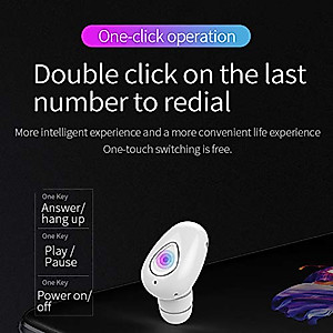 Wireless Earbuds,YX01 Single in-Ear Mini Bluetooth 4.1 Earphone with Microphone Noise Cancelling Deep Bass Stereo Headphone HD Call for Phone Silver One Size