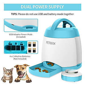PETGEEK Training Dog Treat Dispenser & Automatic Interactive Dog Toy, Dog Toys Self Play for Entertainment Memory Training Toy, Interactive Dog Toys for Small Medium Large Dogs