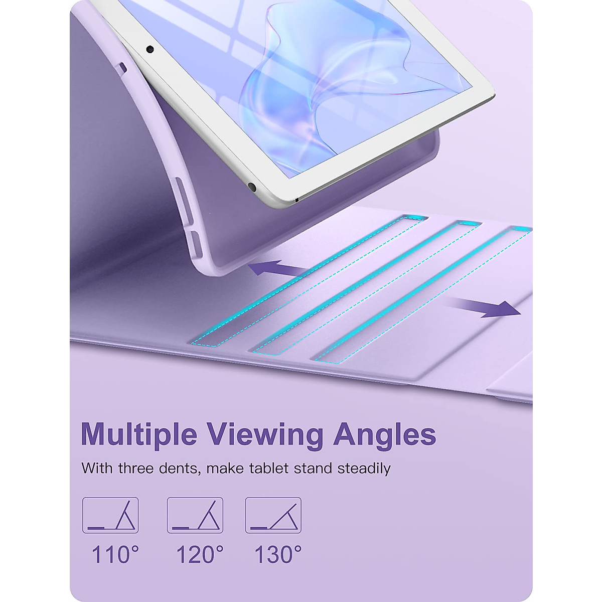 Hamile for iPad 9th Generation Case with Keyboard 10.2 Inch - Backlit Wireless Detachable Folio Keyboard Cover with Pencil Holder for iPad 8th Gen/7th Gen/iPad Pro 10.5"/iPad Air 3rd Gen (Purple)