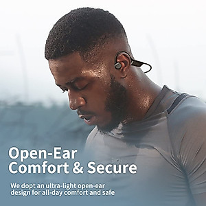 Uigsas Bone Conduction Headphones Open Ear Bluetooth Wireless On Ear Headphones Headset for Sport and Running Built-in Mic Wireless Earphone Headset