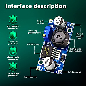 Dafurui 10 Pack LM2596 DC-DC Adjustable Buck Converter 3.0-40V to 1.5-35V Power Supply Step Down Voltage Regulator Module