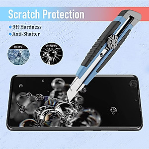 Micger Galaxy S20 Screen Protector, 2 Pack Tempered Glass Screen Protector【2+2 Pack】2 Pack Camera Lens Protector, Compatible Fingerprint, 3D Glass 9H Hardness Tempered Glass Screen Protector for