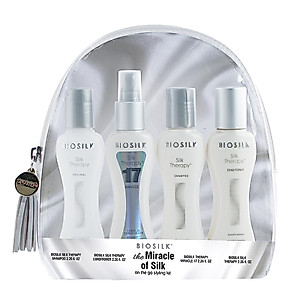 Biosilk The Miracle of Silk Kit, Includes Silk Therapy Shampoo, Conditioner, Original Leave-In Treatment, Miracle 17 Leave-In Treatment, 2.26 Oz Each