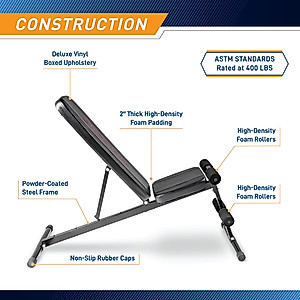 Marcy Adjustable Utility Weight Bench with Incline, Flat & Decline Positions MKB-211