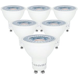 CAMMILE GU10 LED Bulbs Dimmable, 50W Halogen Equivalent, 7W 630LM Spot Light Bulb, 3000K Soft Warm White, LED Replacement Bulb for Track&Recessed Lighting, 40 Degree Beam Angle, Pack of 6