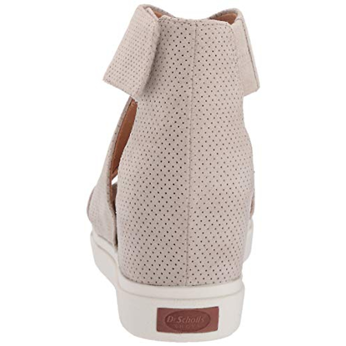 Dr. Scholl's Shoes Women's Sheena Wedge Sandal, Oyster Microfiber Perforated, 9.5 US