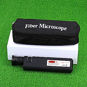 Fiber Optic Inspection Microscope 400x LED Illumination Handheld Anti Slip Rubber SC/LC/FC Connection Fiber Cable Microscope Detector