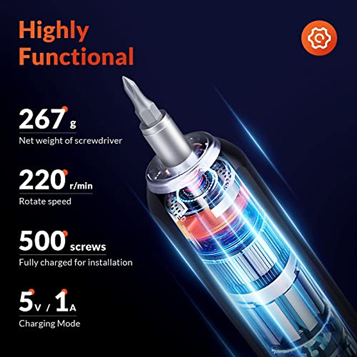 Nuovoware 5V Electric Precision Screwdriver Set, Rechargable Cordless Screwdriver 20 Magnetic Bits, LED Light Sockets Hex Shaft Drill Bits, Portable Repair Tool Set for Furnitures Phone Camera Laptop