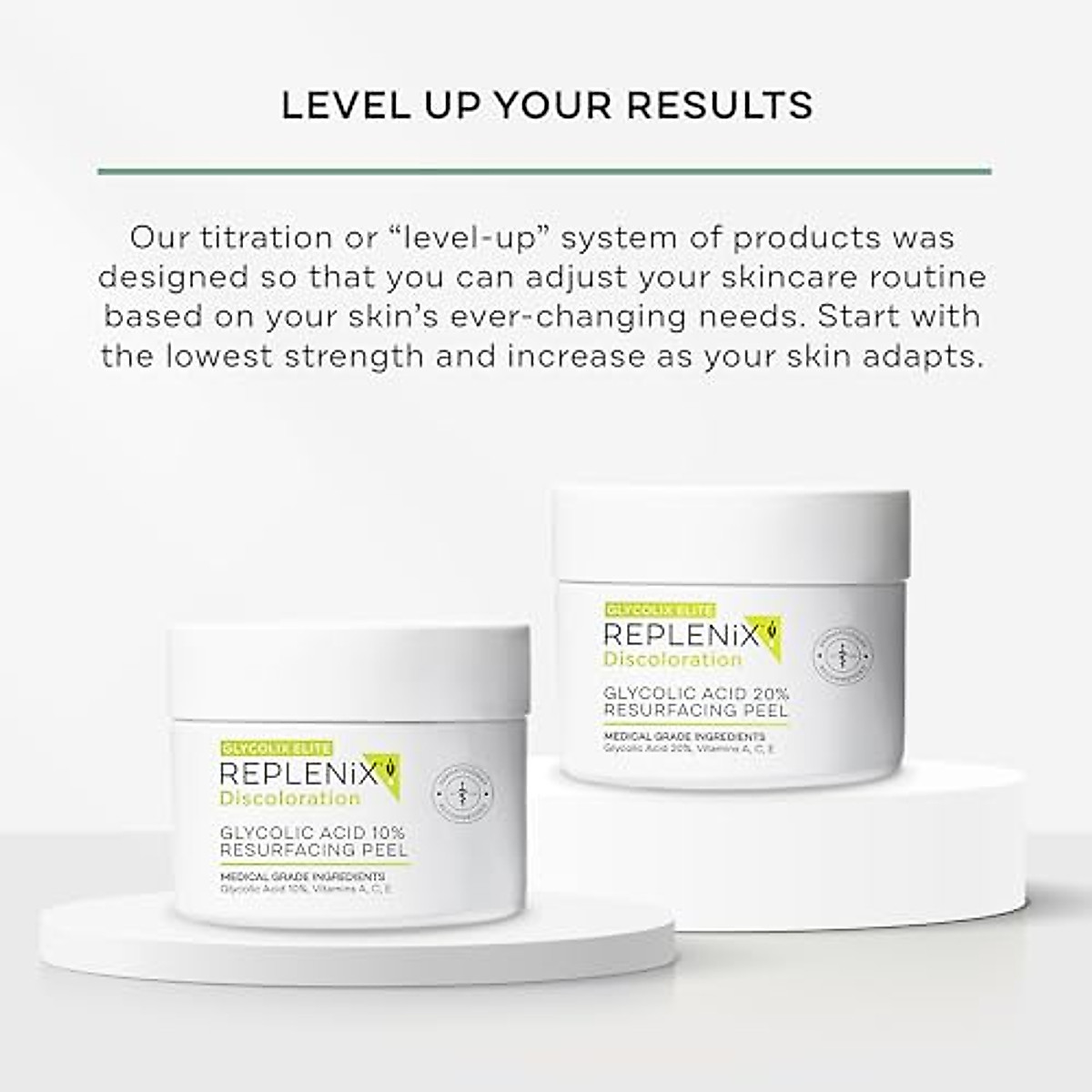 Replenix Glycolic Acid 10% Resurfacing Skin Peel, Medical-Grade Facial Peeling Pads for Discoloration & Acne (60 ct.)