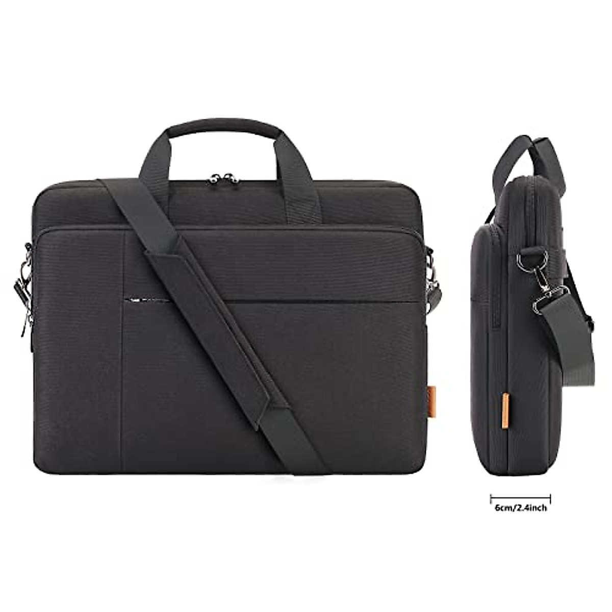 DOMISO 14 inch Laptop Bag Business Briefcase Water-resistant Notebook Messenger Shoulder Bag for 14" MacBook Pro/Lenovo IdeaPad ThinkPad/HP Stream 14 Chromebook 14/ASUS ZenBook,Black