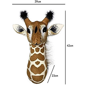 WOKI Jungle Forest Giraffe Stuffed AnimalsWall Mount Giraffe Wall Decoration Girls Room Decor Doll Head Wall Hanging Baby Birthday Gifts Stuffed Animals