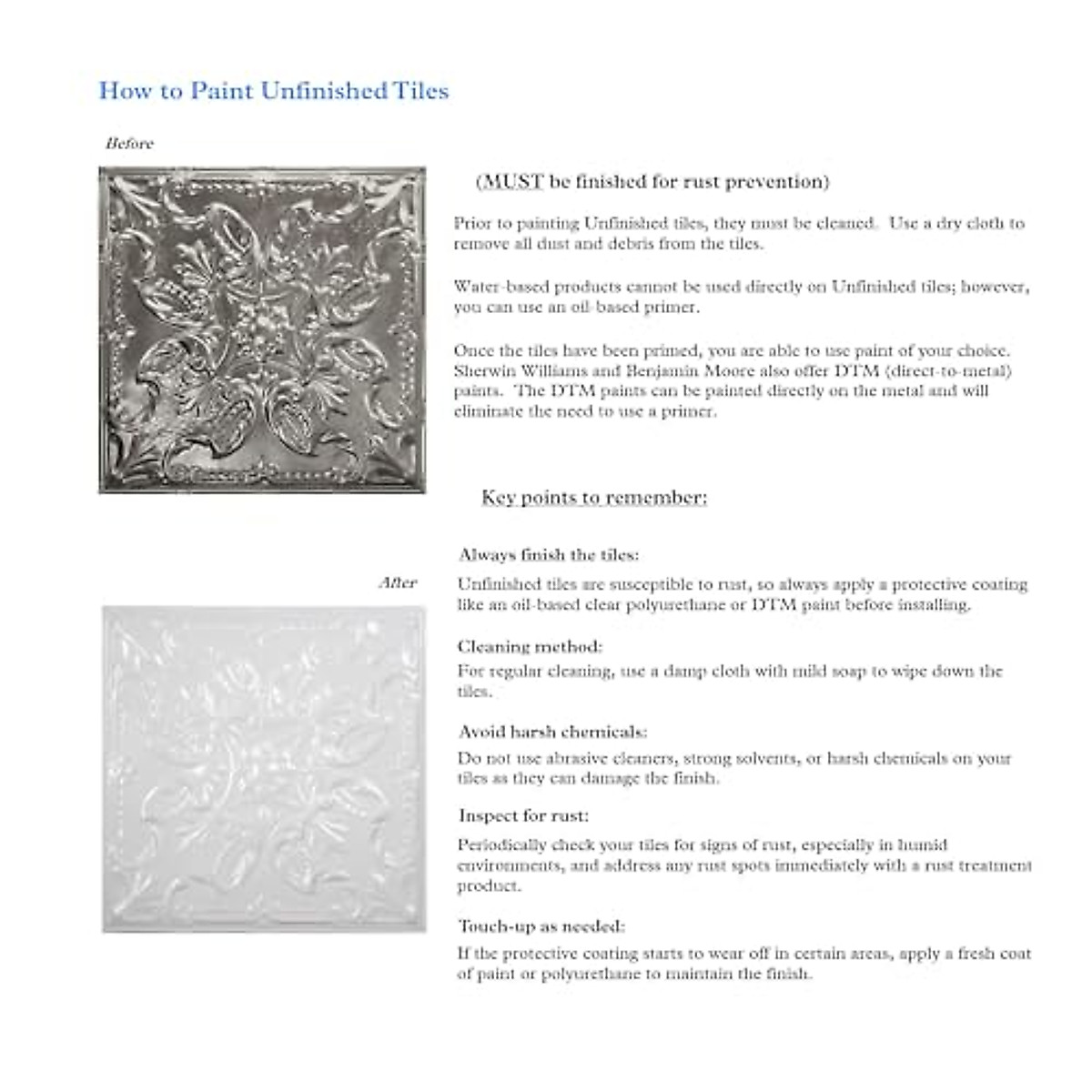 American Tin Ceilings [5 Pack Kit] 24" x 24" 100% Tin Nail-Up Ceiling Tiles | Pattern #3 Raw Unfinished Small Victorian Design with Floral Arching Diamonds for Ceilings & Kitchens | Kit-n-p03-raw