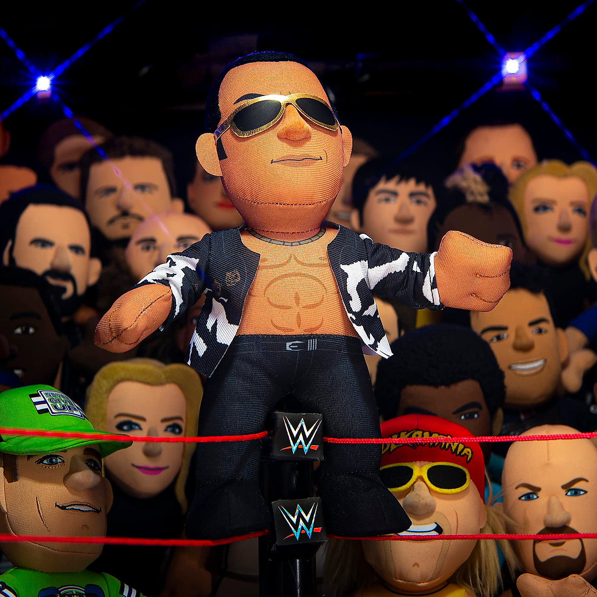 WWE Old School The Rock 10" Plush Figure - A Wrestling Legend for Play or Display