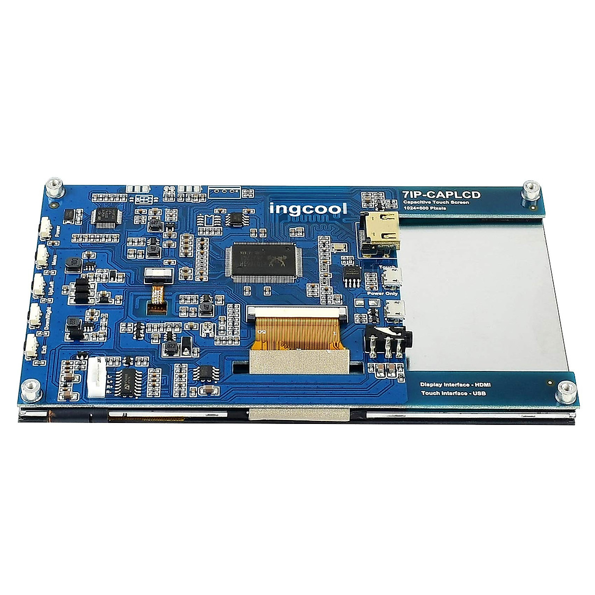 Ingcool 7 inch Raspberry Pi Screen Display 1024x600 7'' HDMI LCD IPS Touchscreen Monitor for Raspberry Pi 4 3 Zero B+ B A+, Jetson Nano, Windows 10 8 7, Xbox360, PS4, Switch