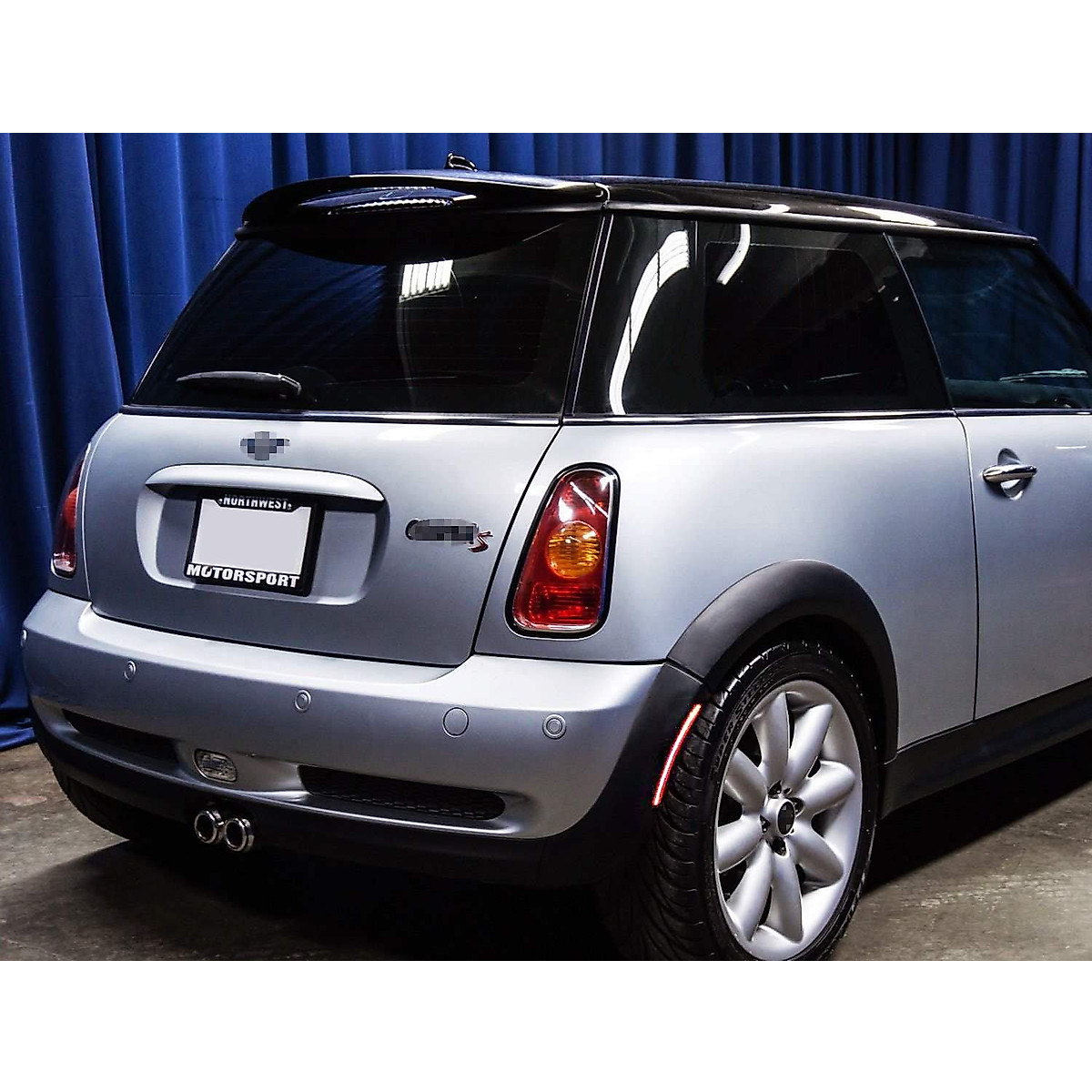 iJDMTOY Smoked Lens Amber/Red Full LED Side Marker Light Kit Compatible With 2002-2008 Gen1 MINI Cooper R50 R52 R53, Powered by Total 120-SMD LED, Replace OEM Sidemarker Lamps