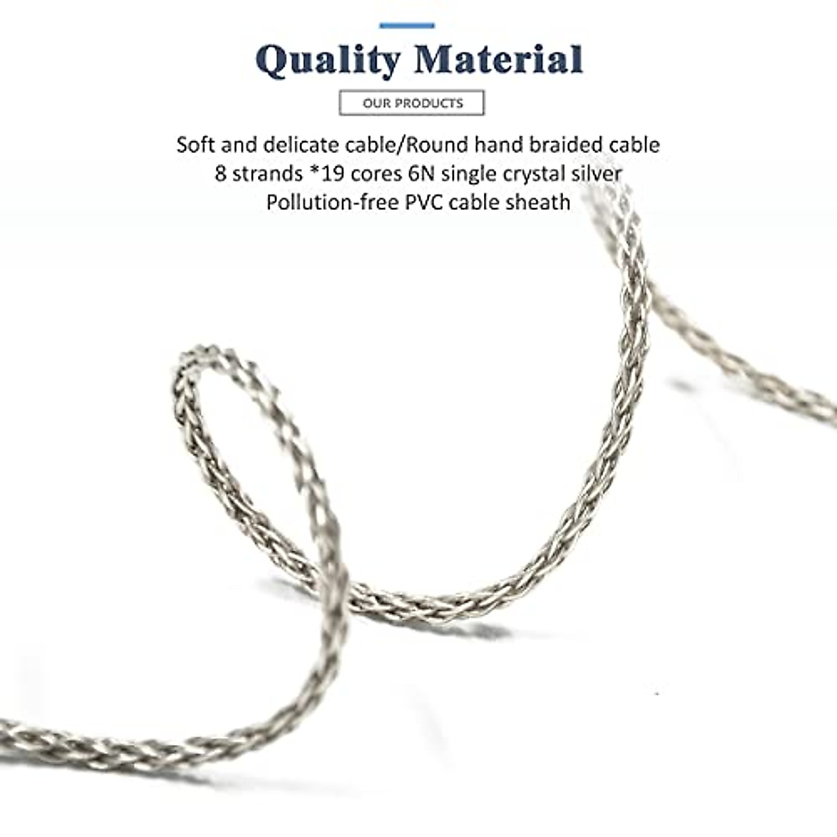 GUCraftsman 6N Single Crystal Silver Upgrade Headphones Cable 4Pin XLR/2.5mm/4.4mm Balanec Headphone Upgrade Cables for AUDEZE LCX-X LCD-XC LCD2 LCD3 LCD4 MEZE Empyrean MEZE Elite (4.4mm Plug)