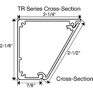 TR Series Angle Power Strip, 48 inch, 3 Dual Receptacles, White