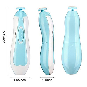 Baby Nail File Electric Nail Trimmer File Manicure Set, Toes Fingernails Care Trimmer with LED Light for Newborn, Kids and Adults