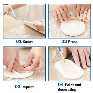 Air Dry Clay 150g Baby Footprint and Handprint Kit Imprint Impression Keepsake Maker, Non-Toxic Clay, Large Clay,Food Grade Clay,Ultra Light & Soft Foam Modeling Dough Ideal Baby Gifts, DIY Art Craft