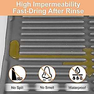 Cat Litter Mat for Kitty Litter Box: Kitty Litter Mats - Litter Pad - Pet Mats for Floor - Kitty Litter Rug - Washable Litter Mat -Cat Supplies for Indoor Cats (XL Large 31X24 ", Grey)