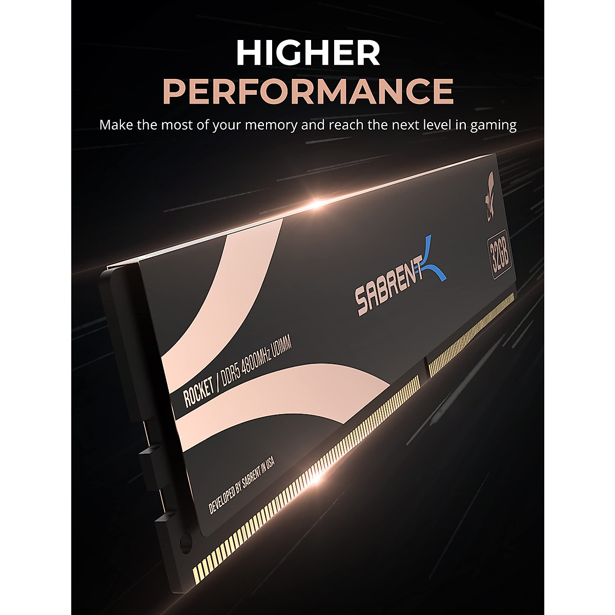 SABRENT Rocket DDR5 128GB U-DIMM 4800MHz Memory Kit (4x32GB) for Desktops and PCs (SB-DR5U-32GX4)