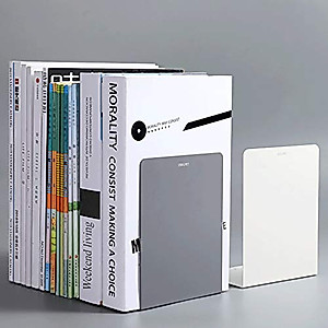 UPJAKS Book Ends Simplicity Bookends, Universal Economy Metal Book Ends for Shelves, Non-Skid Bookend, Heavy Duty Metal Book End, Book Stopper Book Stopper (Color : Grey)
