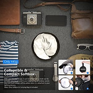 Neewer Collapsible Softbox Diffuser with Honeycomb Grid Compatible with Neewer 480/660/530 LED Light Panels, 11.5x11.5inches Opening with Strap Attachment and Carry Bag for Studio Photo Video Shooting