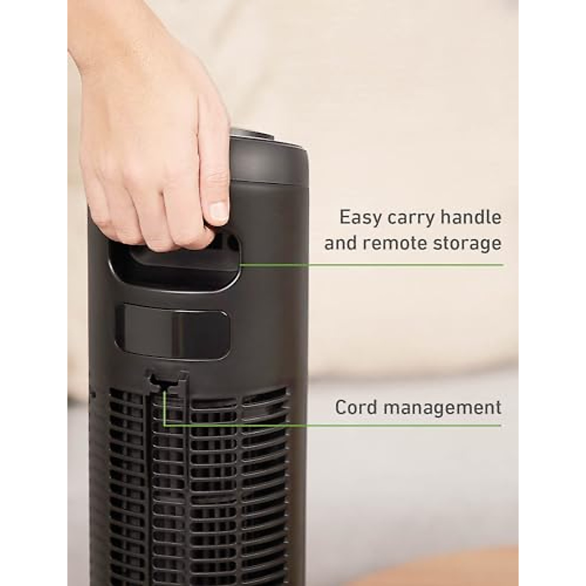 HOLMES 42" Digital Tower Fan, ClearRead Display, 90° Oscillation, 5 Speeds, 4 Modes, 8-Hour Timer, Home, Bedroom or Office, Remote Control, Matte Black