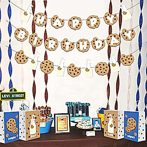 Lsaepon Cookies Milk Birthday Party Favor Gift Bags, Cookie and Monster Theme Birthday Party Goodie Bags- Milk and Cookies Baby Shower Candy Bags for Kids (16 Pack)