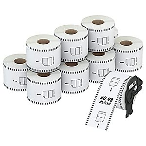 Labelebal Compatible 2-3/7" x 100' Direct Thermal Continuous Length Labels Replacement for DK-2205 Shipping Mailing Postage Compatible for Brother QL Printer (12 Rolls + 1 Frame, 30.48m Labels/Roll)…