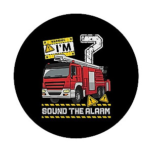 7th Birthday Firefighter Fire Truck 7 Year Old Funny B-Day PopSockets Standard PopGrip