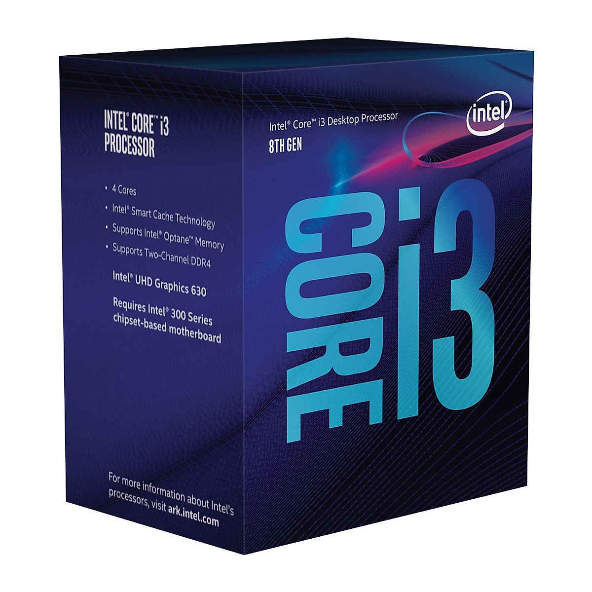 Intel Core i3-8100 Desktop Processor 4 Cores up to 3.6 GHz Turbo Unlocked LGA1151 300 Series 95W