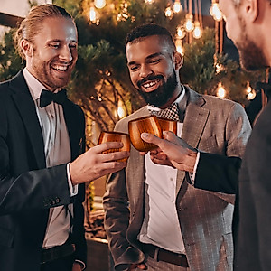 Bourbon Gifts for Men, Wooden Old Fashioned Drinking Glass for Whiskey Lovers, Christmas Anniversary Birthday Gifts for Men, Dad, or Brother, Great Whiskey Gifts for Men Who Have Everything(2 Packs)