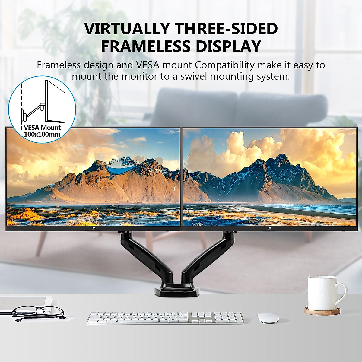 24 inch Monitor, Z-Edge Computer Monitor, Full HD 1920 x 1080p IPS Display 100Hz PC Monitor with HDMI, VGA, Frameless, U24I Anti-Glare Screen