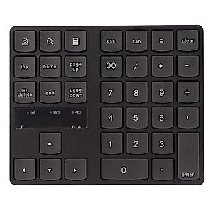 GOWENIC Wireless Numeric Keypad, 35 Key Bluetooth Number Pad, 2.4G Wireless Ergonomic Design Silent Rechargeable One Handed Gaming Keyboard for Laptop, Computer, Desktop